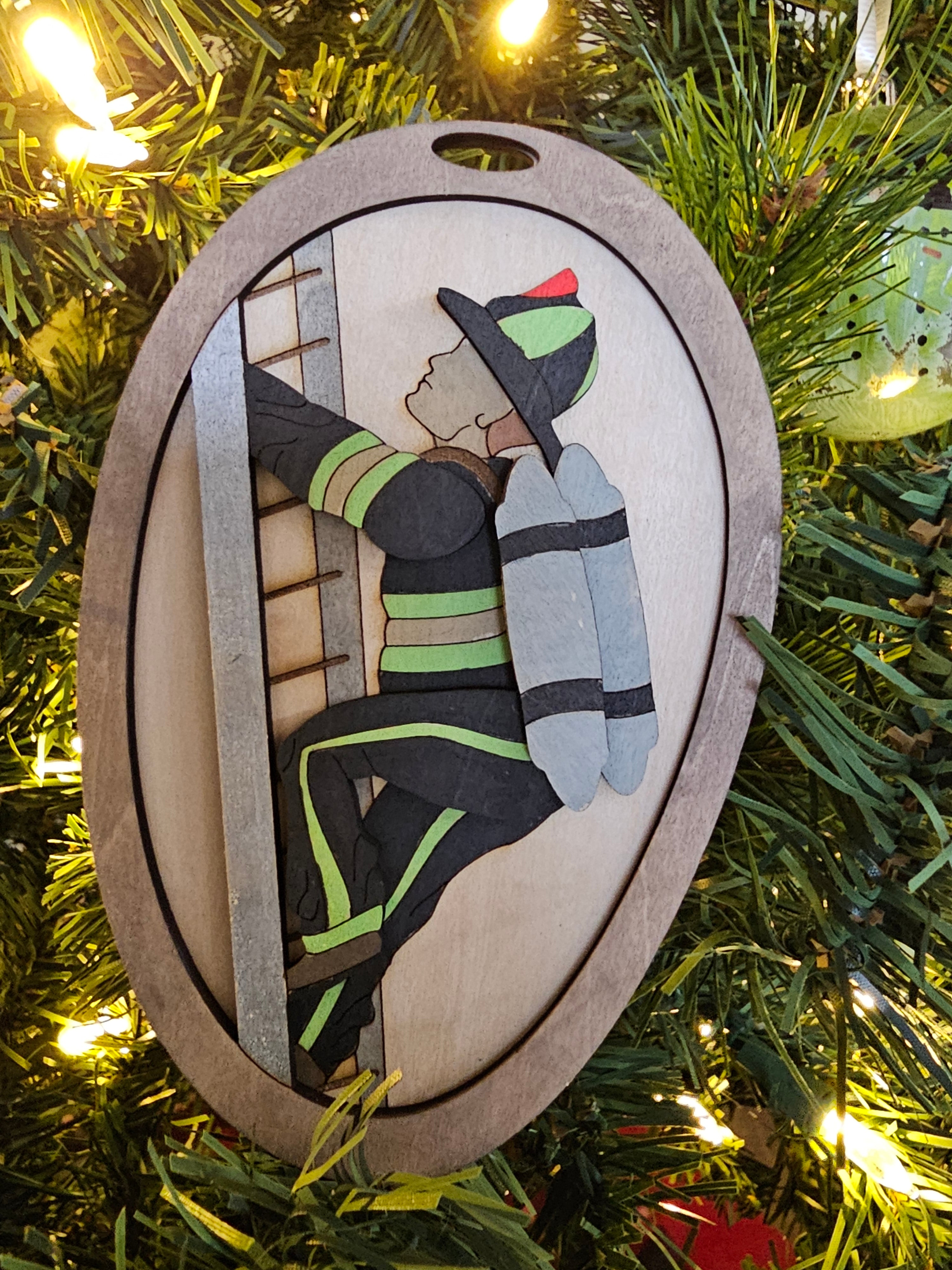 Fireman Christmas Ornament – Bandit Laser